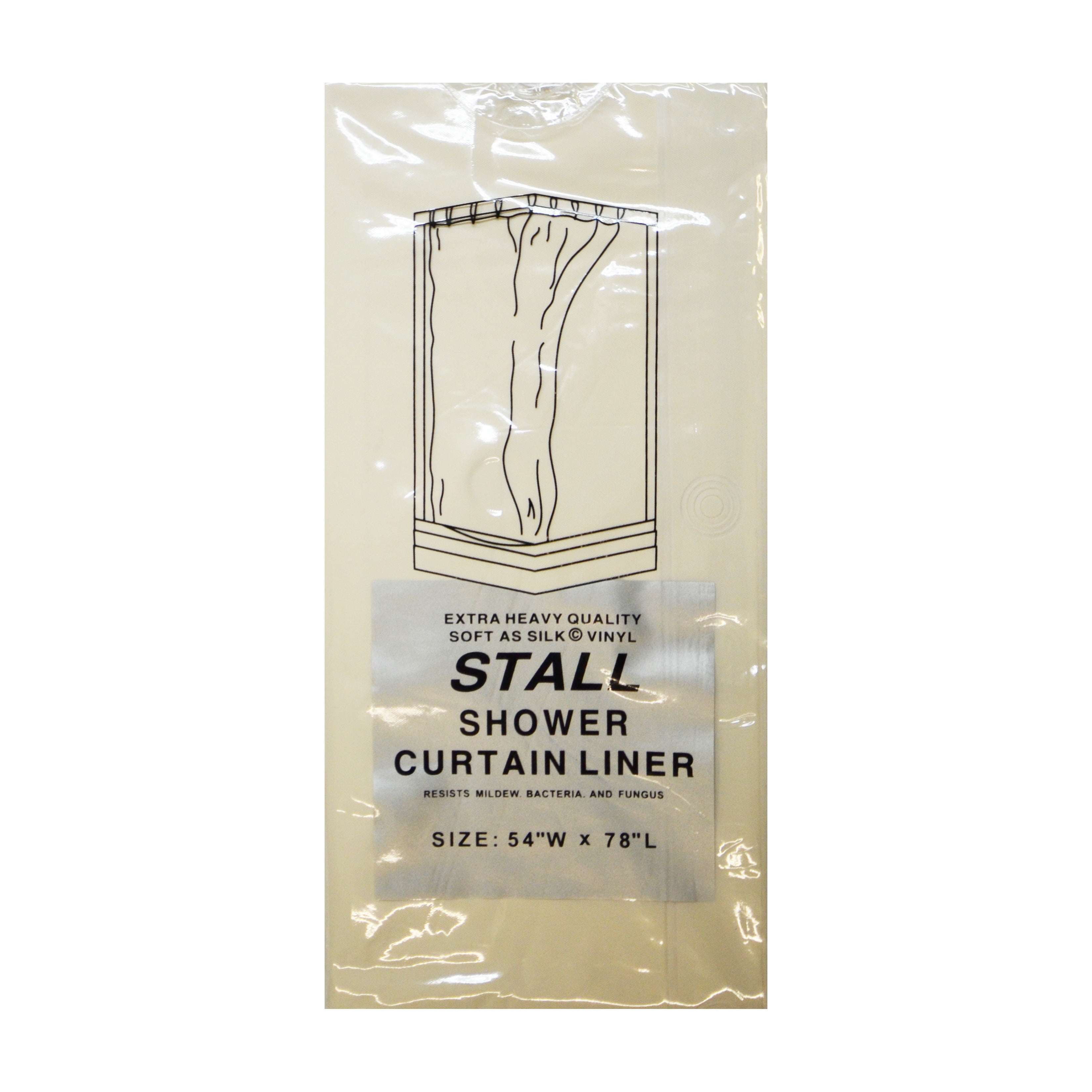 Bone/Ivory Stall Size 5 Gauge Vinyl Shower Curtain Liner: 54" Wide x 78 ...