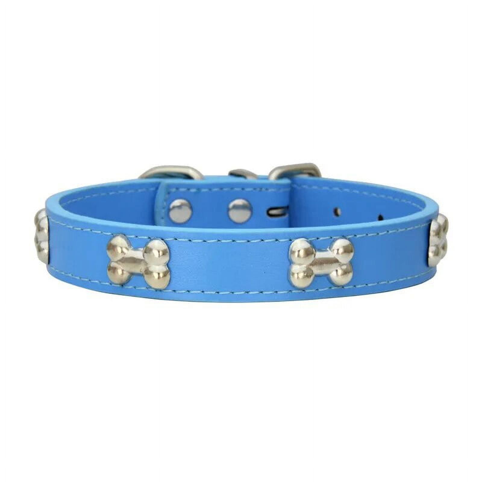 Bone Leather Durable Pet Dog Collars Puppy Pug Collars for Small Large ...