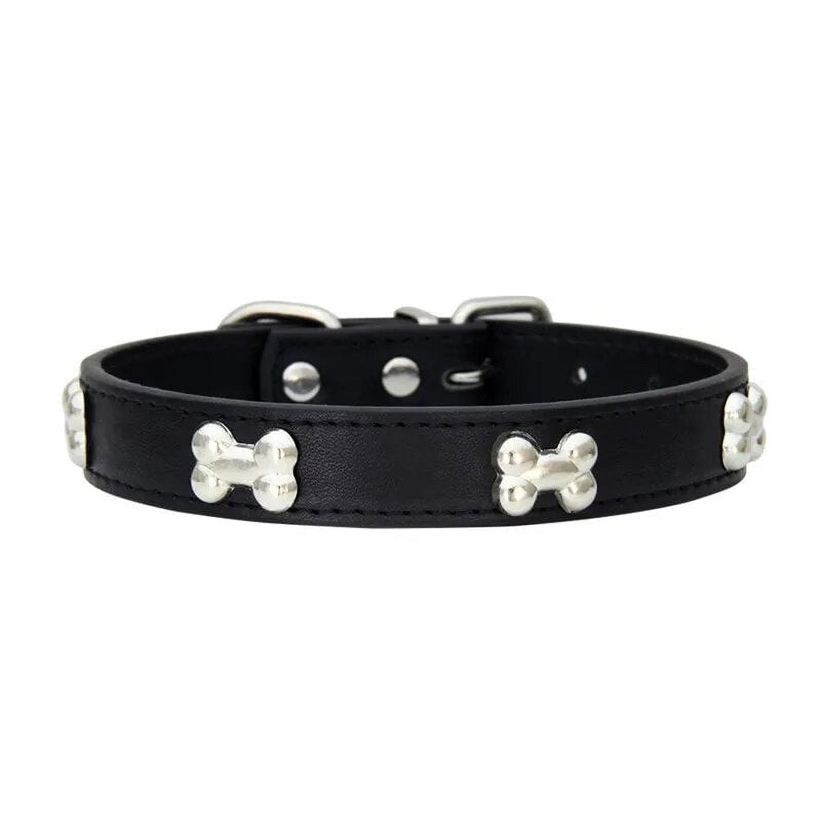 Bone Leather Durable Pet Dog Collars Puppy Pug Collars for Small Large ...