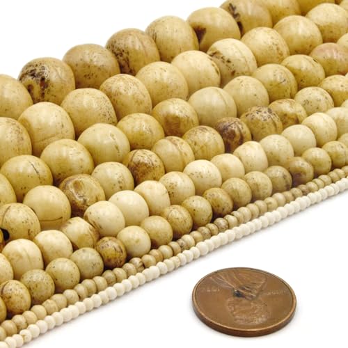 Bone | Ox Bone Round Rondelle | White , 14mm Medium - Walmart.com