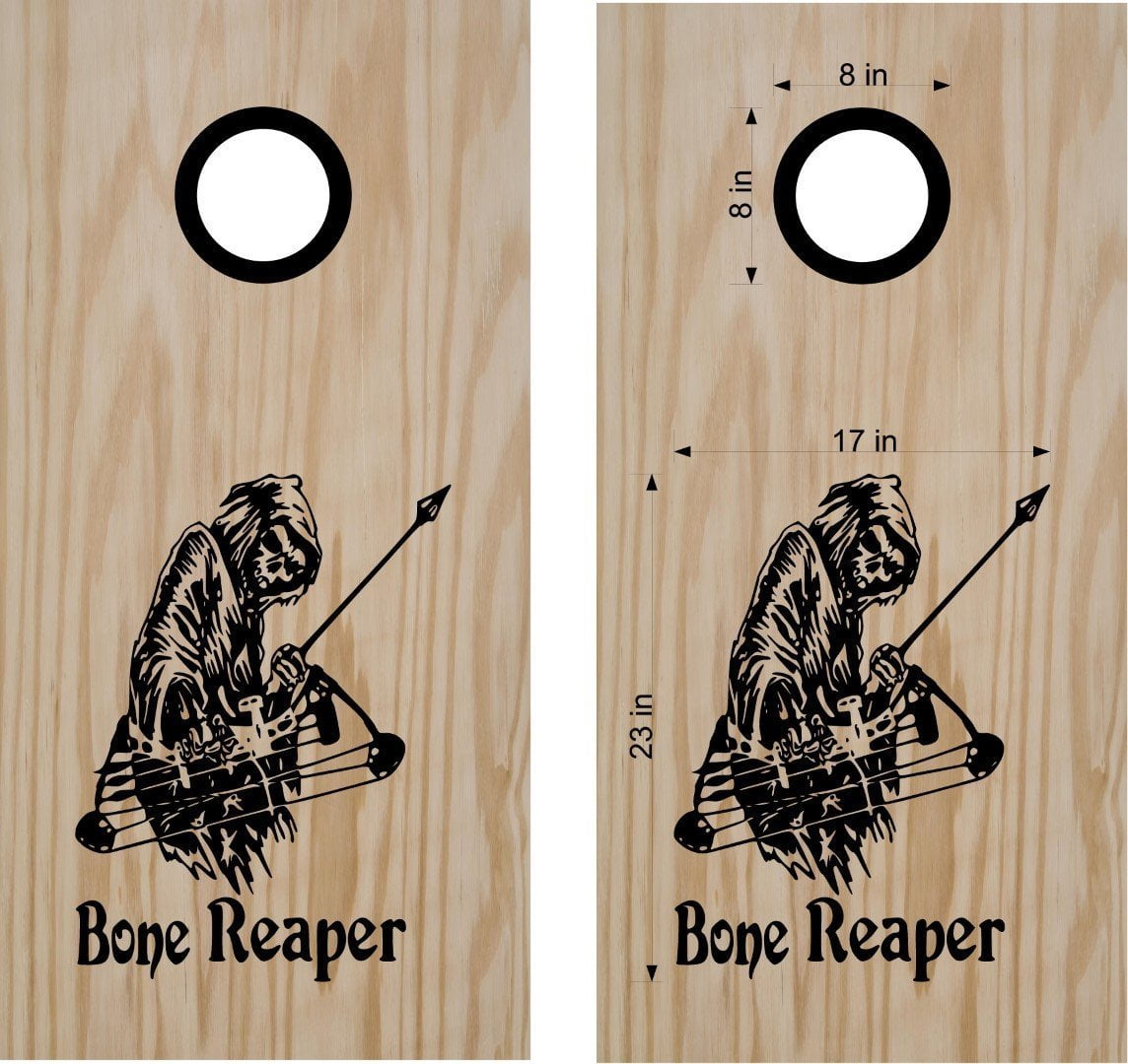 Bone Reaper Bow Hunter Cornhole Decal Set Boards Bean Bag Toss Sticker ...
