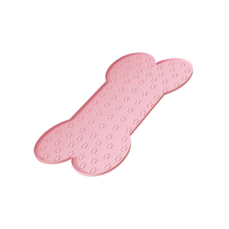 Bone Shape Pet Dining Mat Water Spills Prevent High Edges Food Bowl ...