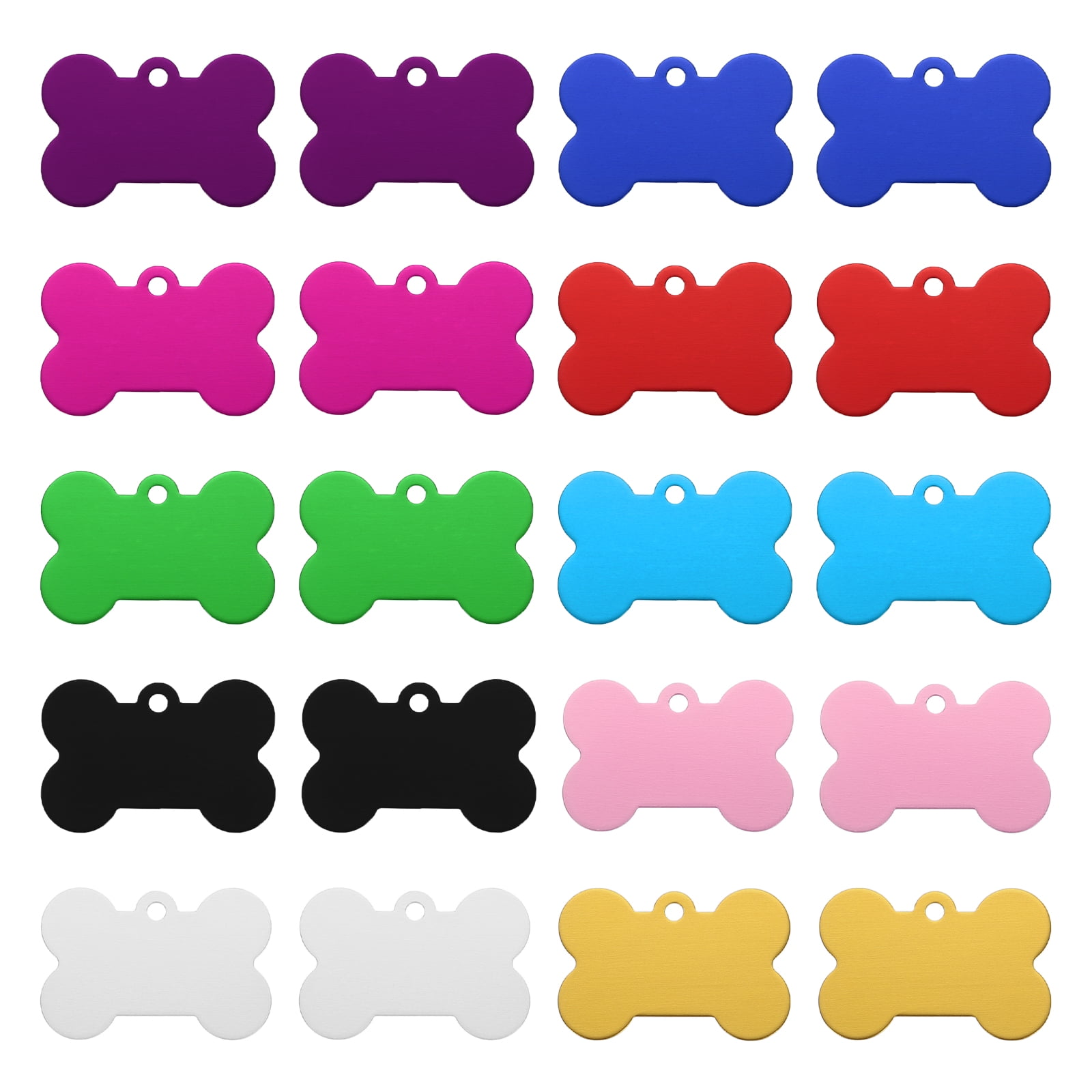 Bone Shaped Dog Tag Pet ID Tags,38mmx25mm/1.5"x1" Metal Blank Dog Tags ...