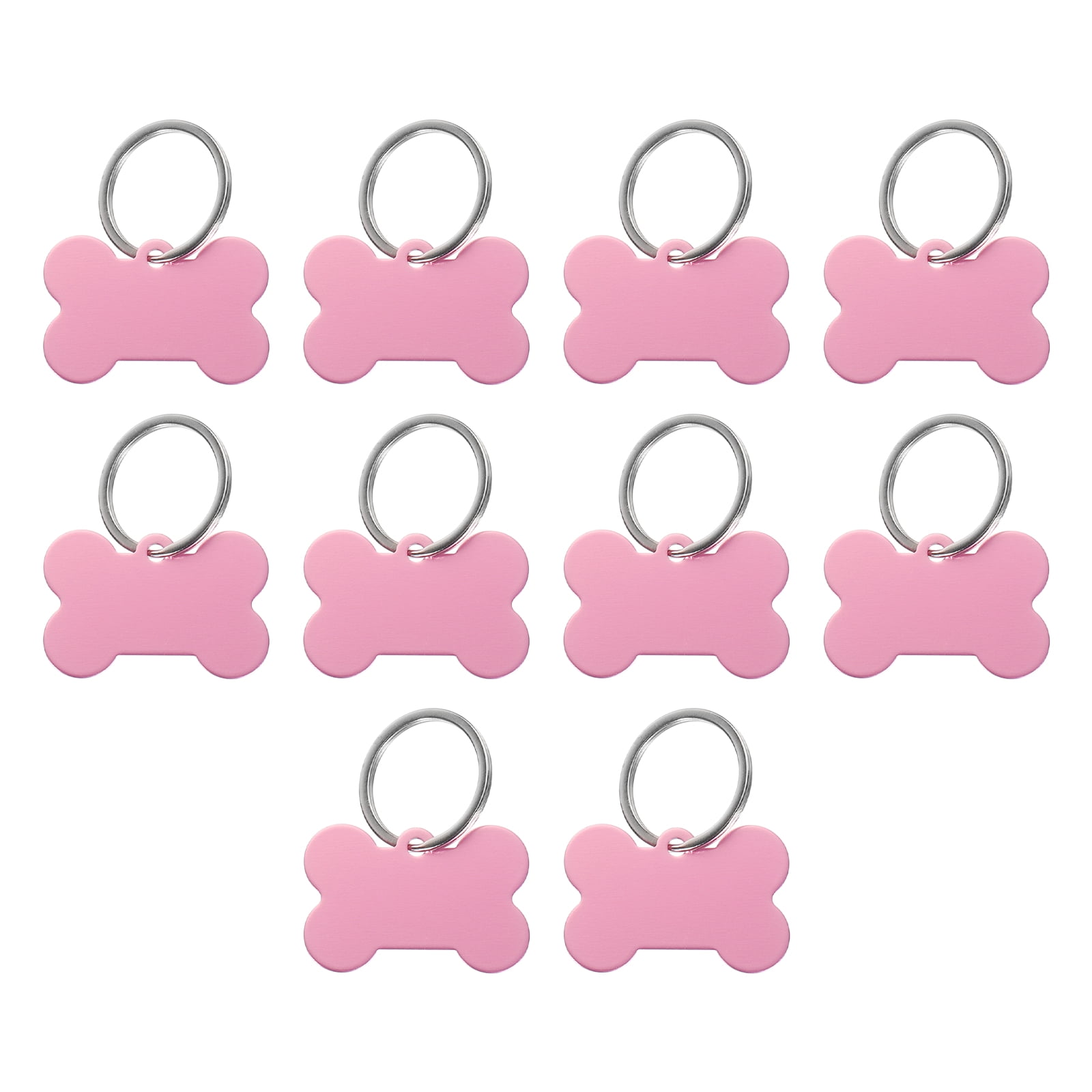 Bone Shaped Dog Tag Pet ID Tags, 38mmx25mm/1.5"x1" Metal Pink Blank ...
