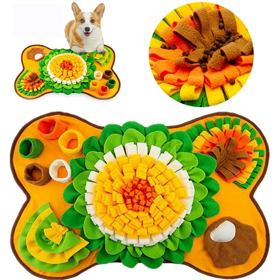 Bone Shaped Snuffle Mat for Dogs, Interactive Slow Feeder Puzzle Mat ...