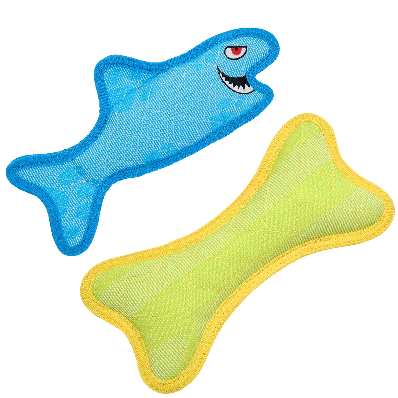 Bone & Shark Dog Toy Set - Durable Squeaky Toys for Aggressive Chewers ...