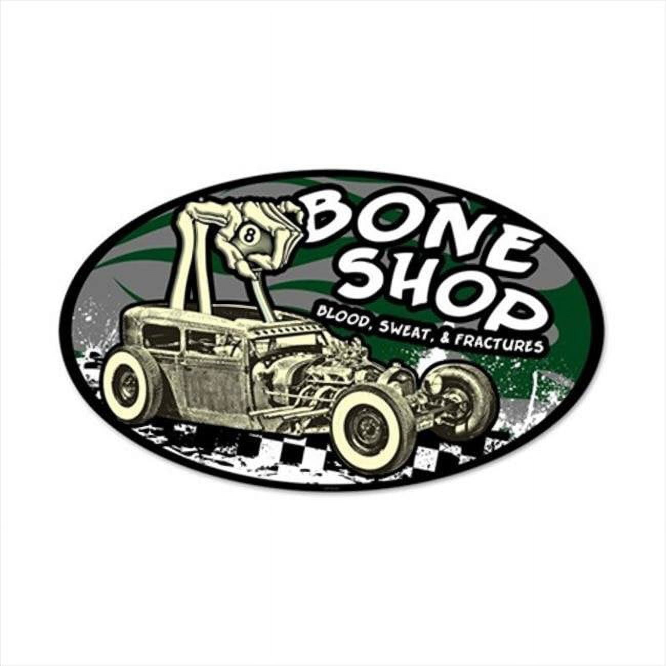 Bone Shop Oval Automotive Vintage Metal Sign - Walmart.com