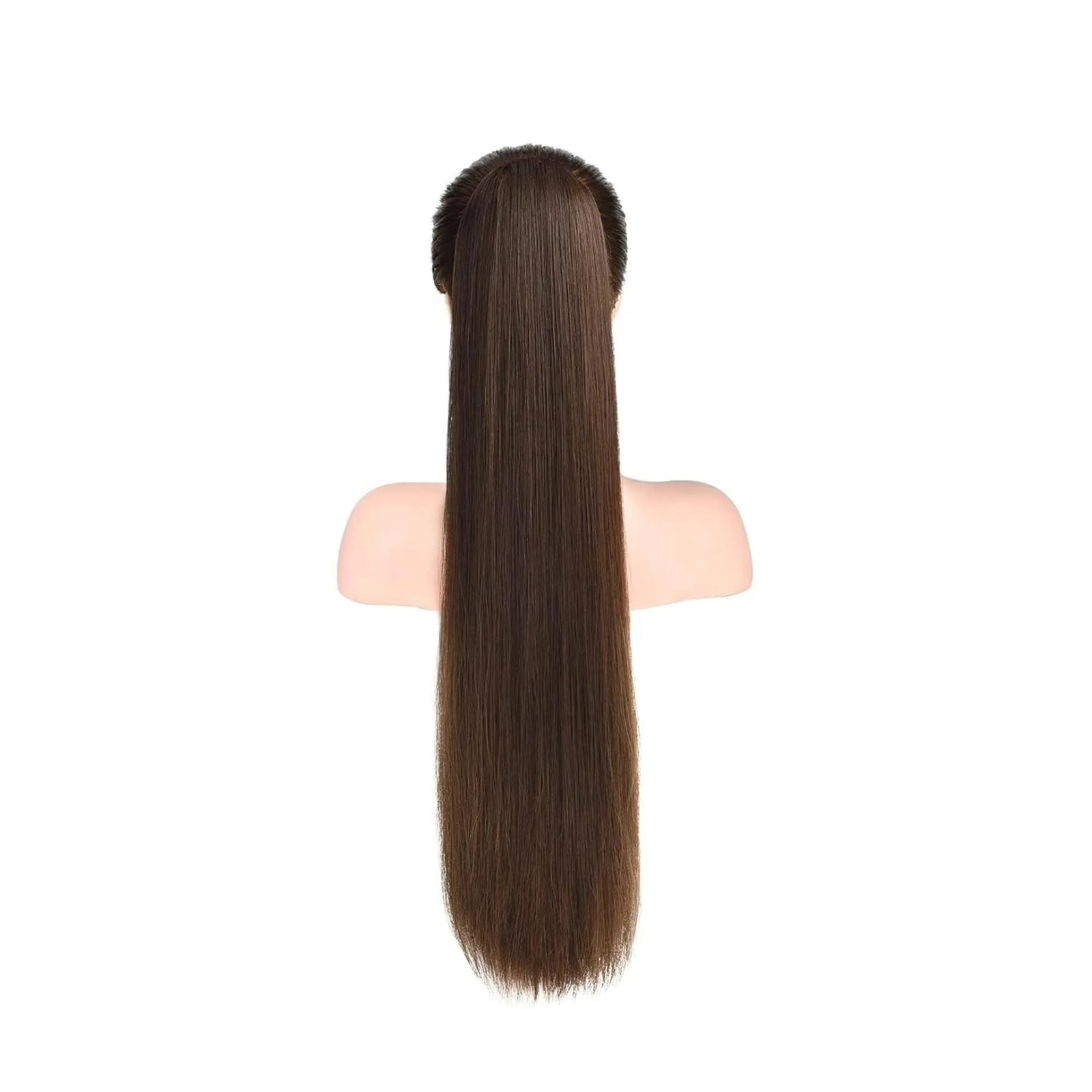 Bone Straight Drawstring Ponytail Wigs Clip In Hair Extensions #2 Wrap ...