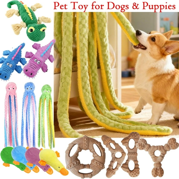 Bone and Teething Stick Dog Chew Toy, Long Lasting Tough Toy for ...