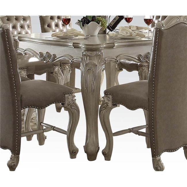 Bone White Wooden Top with Decorative base with Oversized Scrolled Feet ...