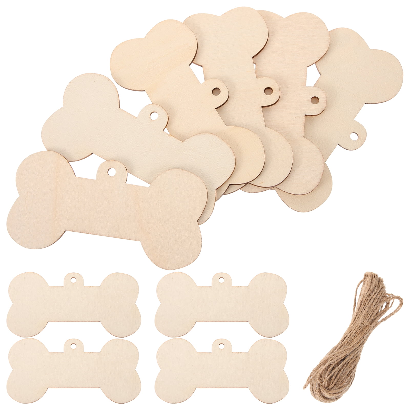 Bone Wood Chips Small Dog Toys Tags Drawing Prop Graffiti Cutout Chic ...