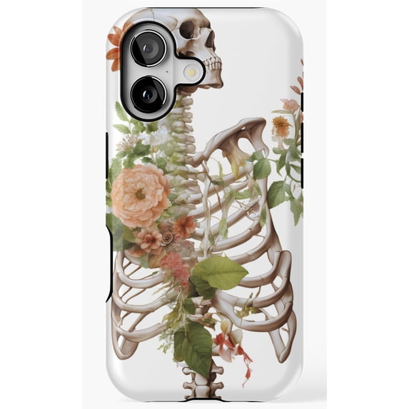 Bone and Botany Rib Cage Goth Art Phone Case for iPhone 11 12 13 14 15 ...