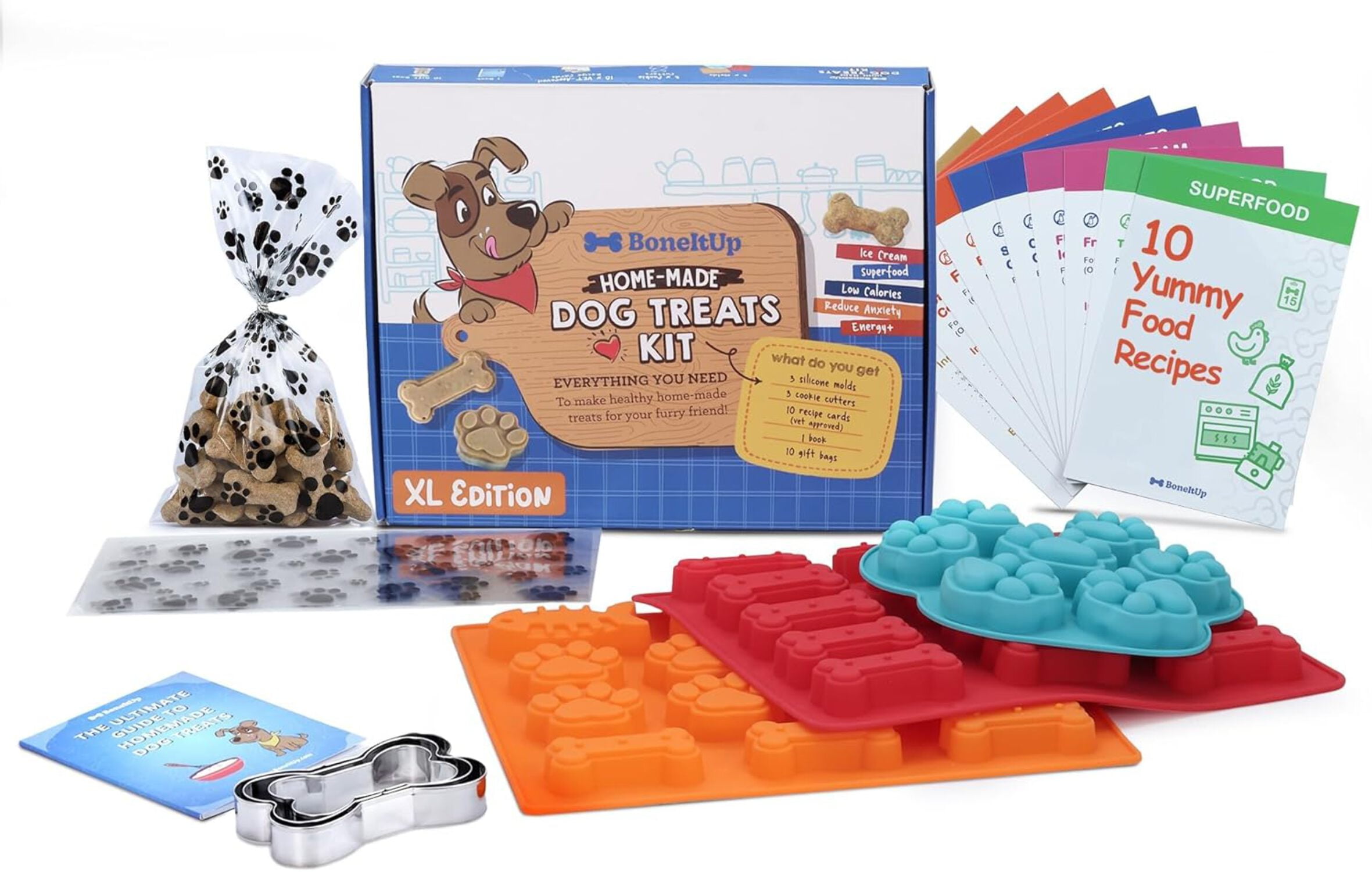 BoneItUp Homemade Dog Treat Mix – DIY Dog Treat Kit with Silicone Molds ...