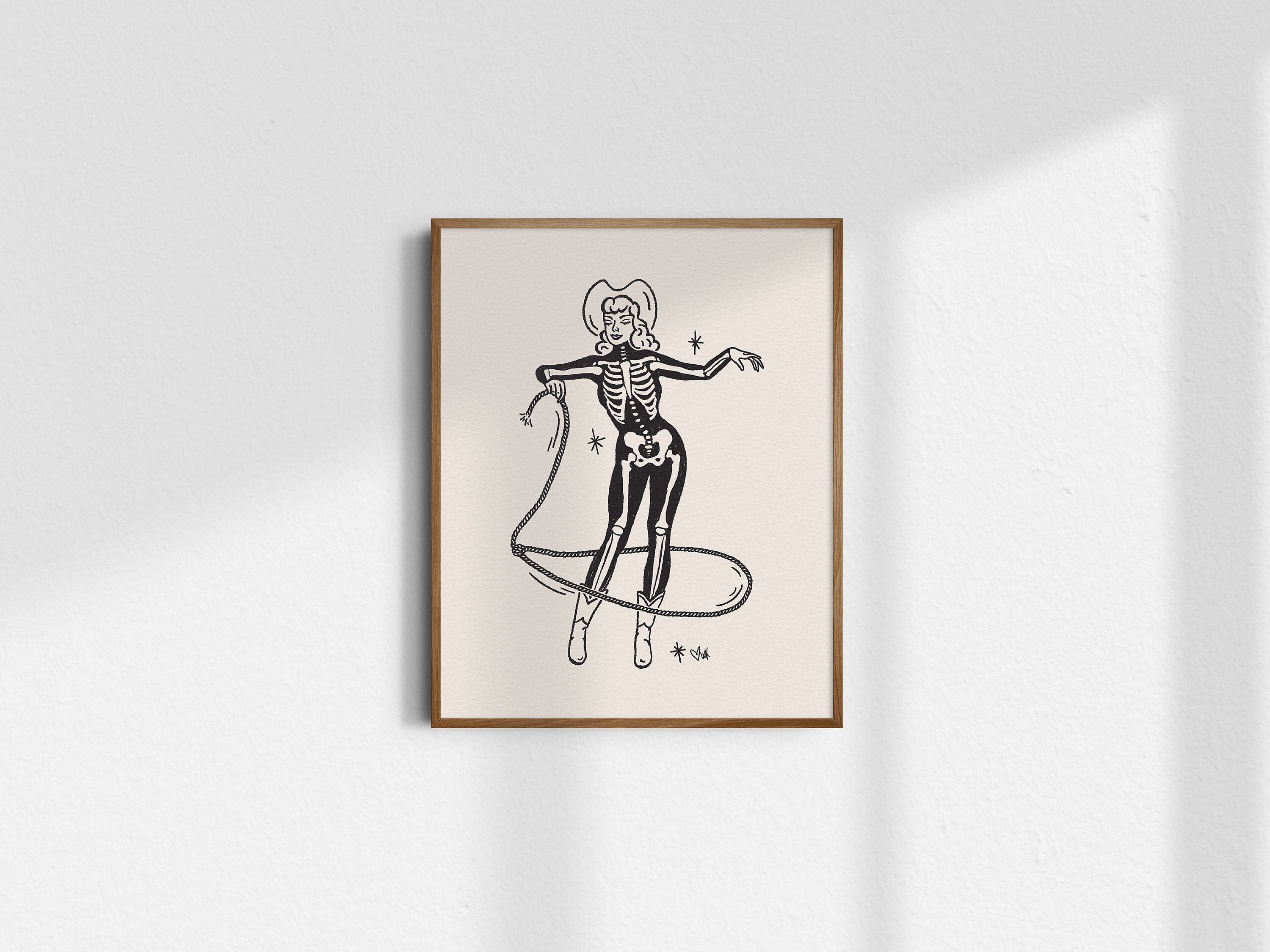 Boneafide Cowgirl Skeleton Cowgirl Art Print Giclee Fine Art Print ...