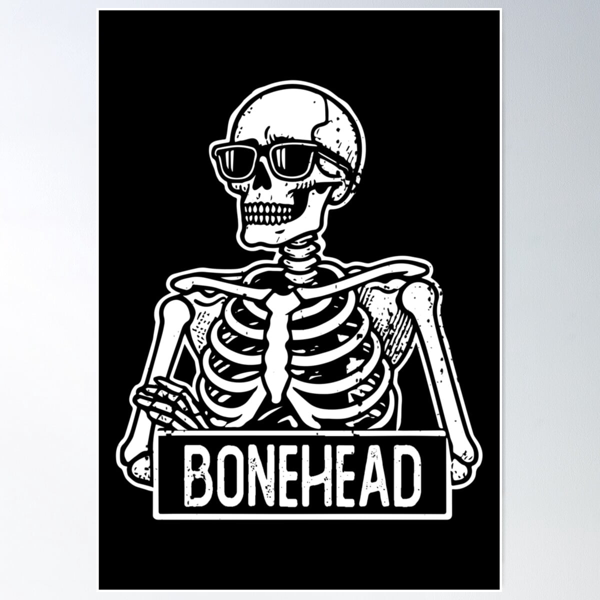 Bonehead Funny Skeleton Humor Teens Boys Girls Poster Wall Art, Modern ...