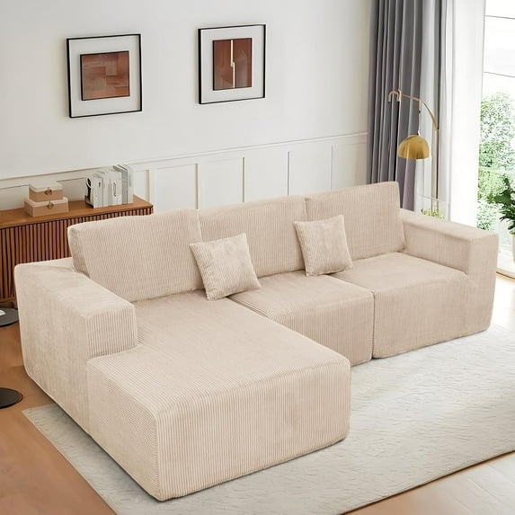 Boneless Couches for Living Room L - Shape Chaise Cloud Couch Modular ...