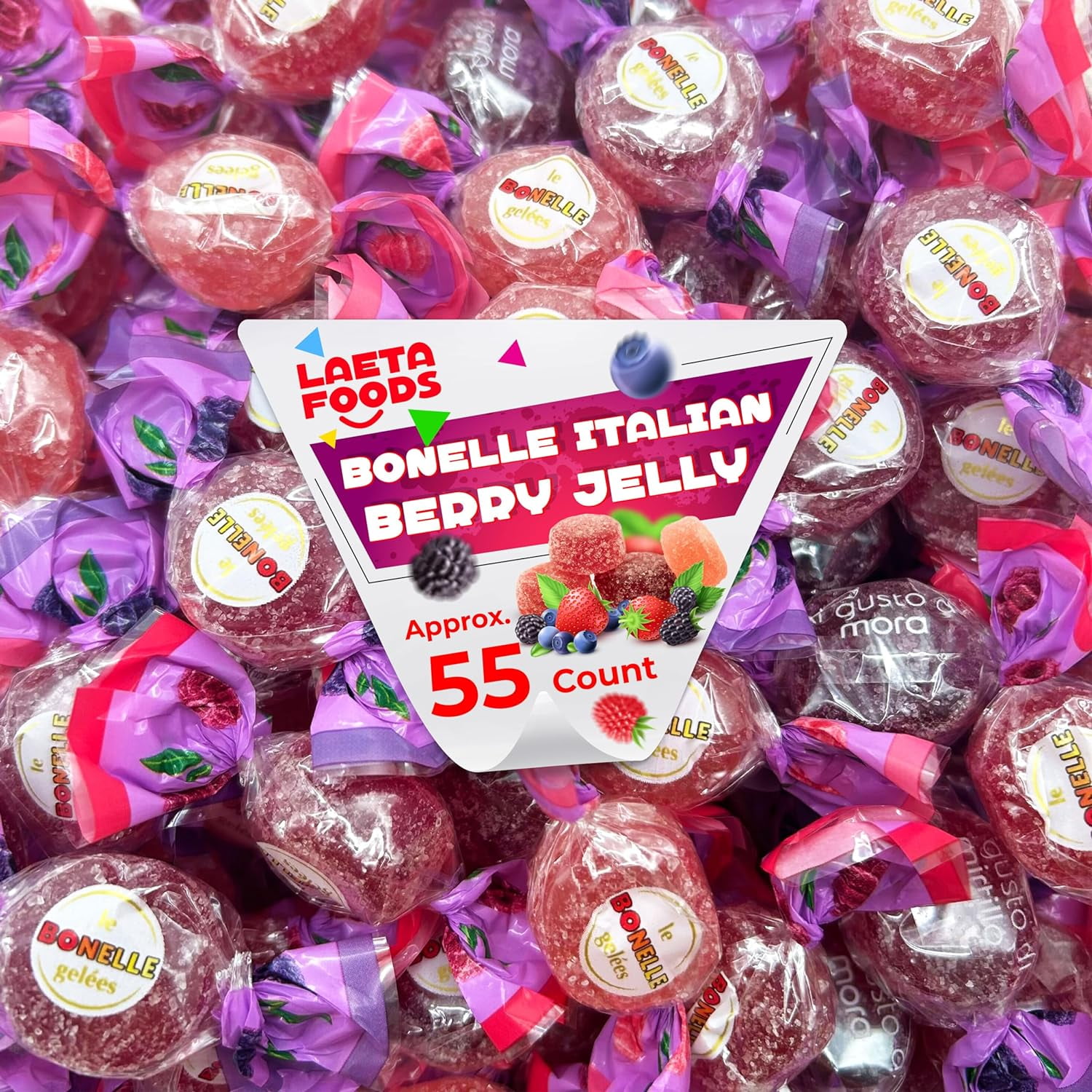 Bonelle Italian Berry Jelly Candy (1 Pound Bag - Approx. 55 Count ...