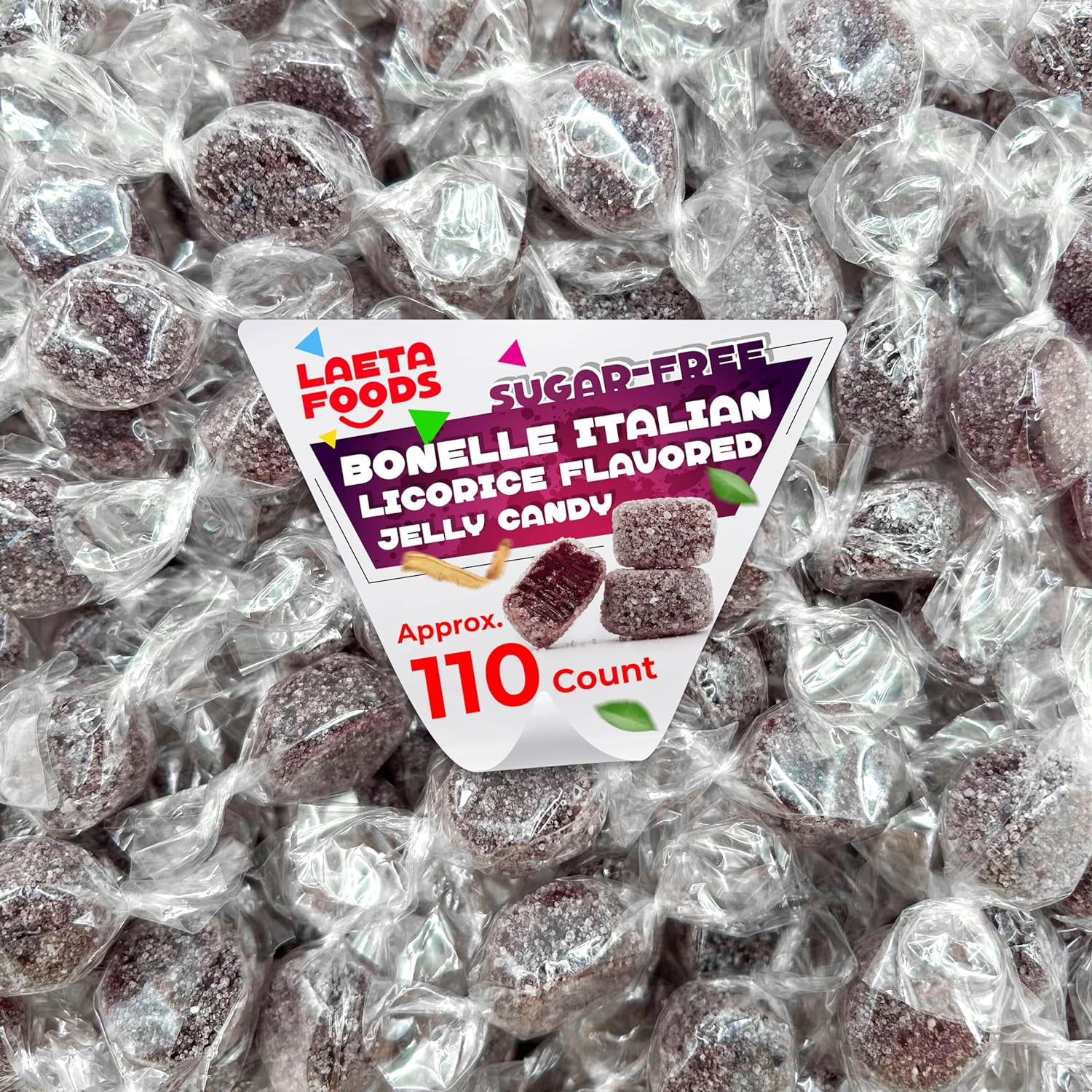 Bonelle Sugar-Free Licorice Jelly Candy (1 Pound Bag - Approx. 110 ...
