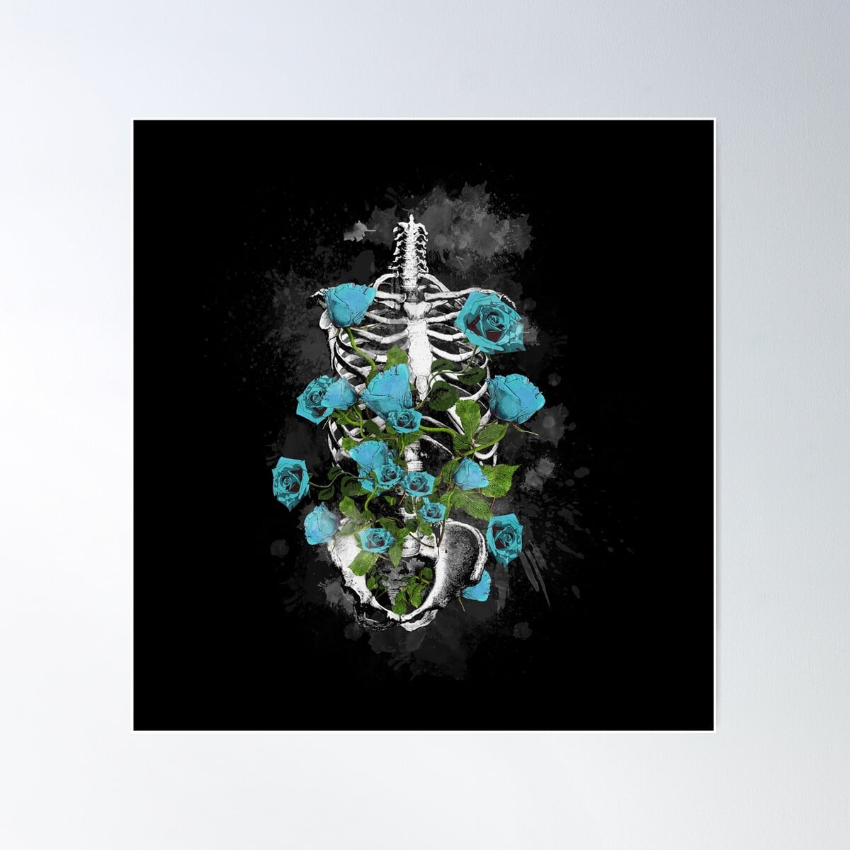 Bones And Botany, Rib Cage, Anatomy, Ribcage, Skeleton Light Blue Roses ...