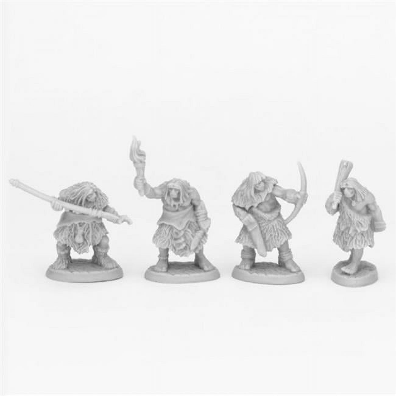 Bones & Bear Tribe Cavemen Miniatures, Black - 4 Piece - Walmart.com