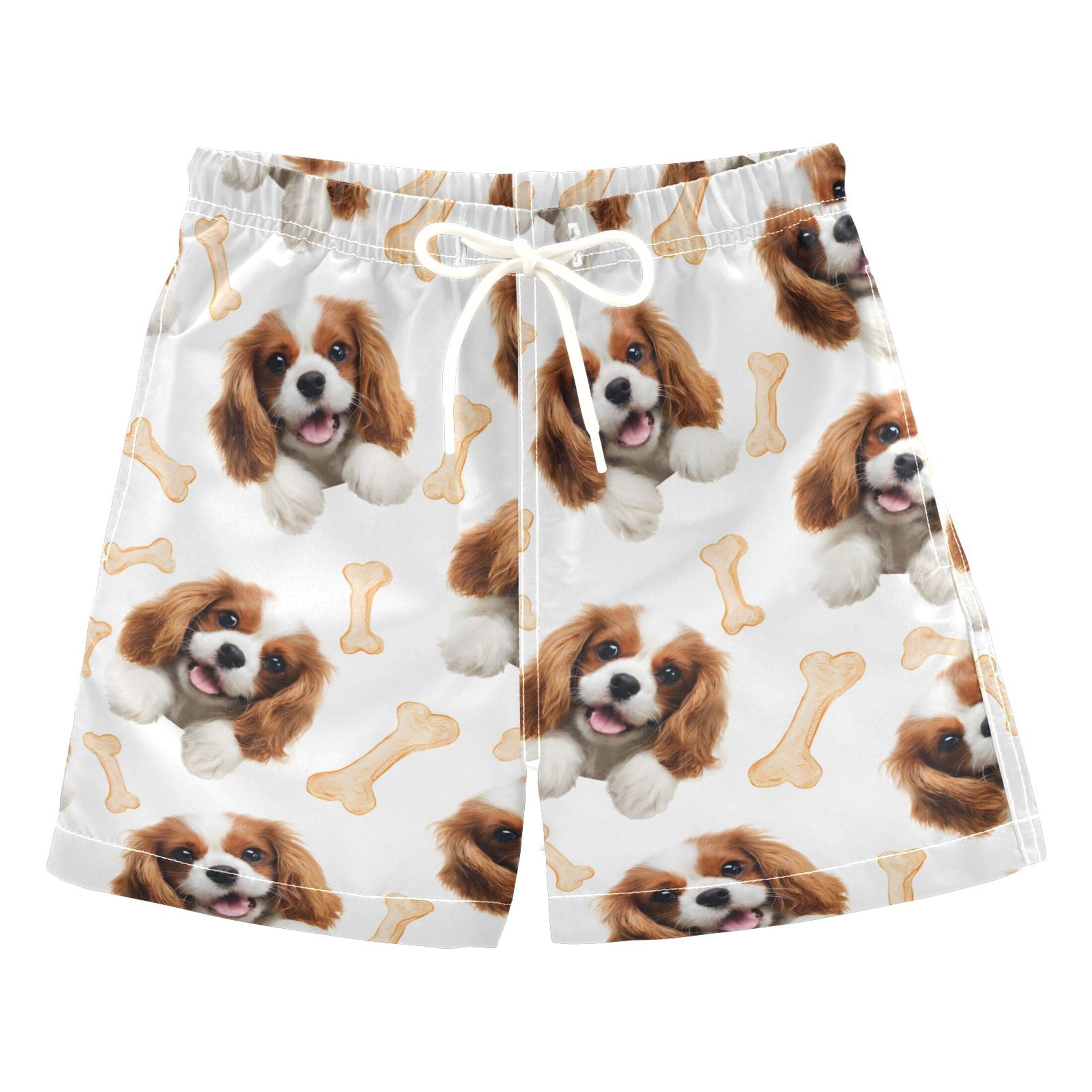 Bones Cavalier King Charles Dog Pattern Swim Trunks Quick Dry Beach ...