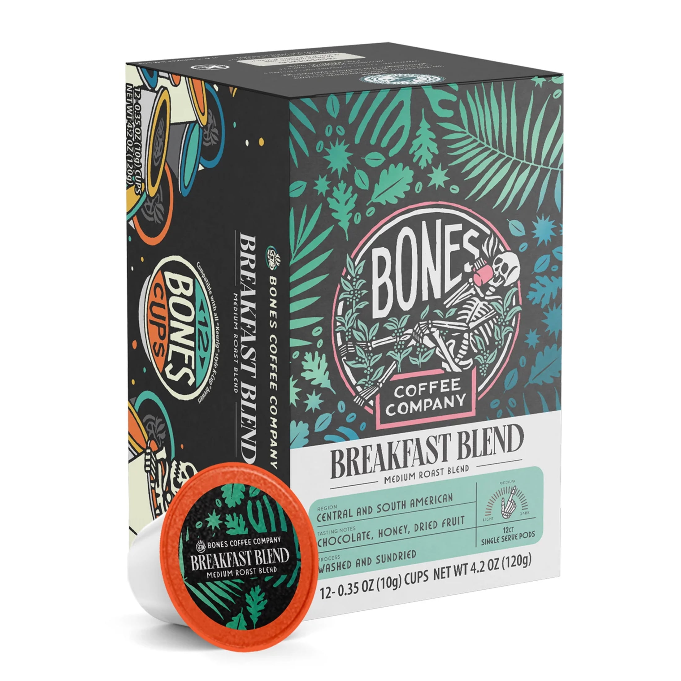 Bones Coffee Company Breakfast Blend Bones Cups - 12 Count - Walmart.com