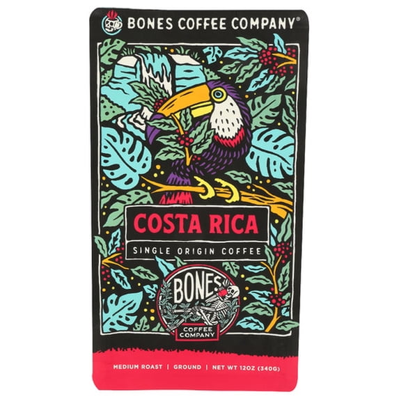 Bones Coffee Company Ground Coffee Costa Rica 12 oz (Pack of 12 ...