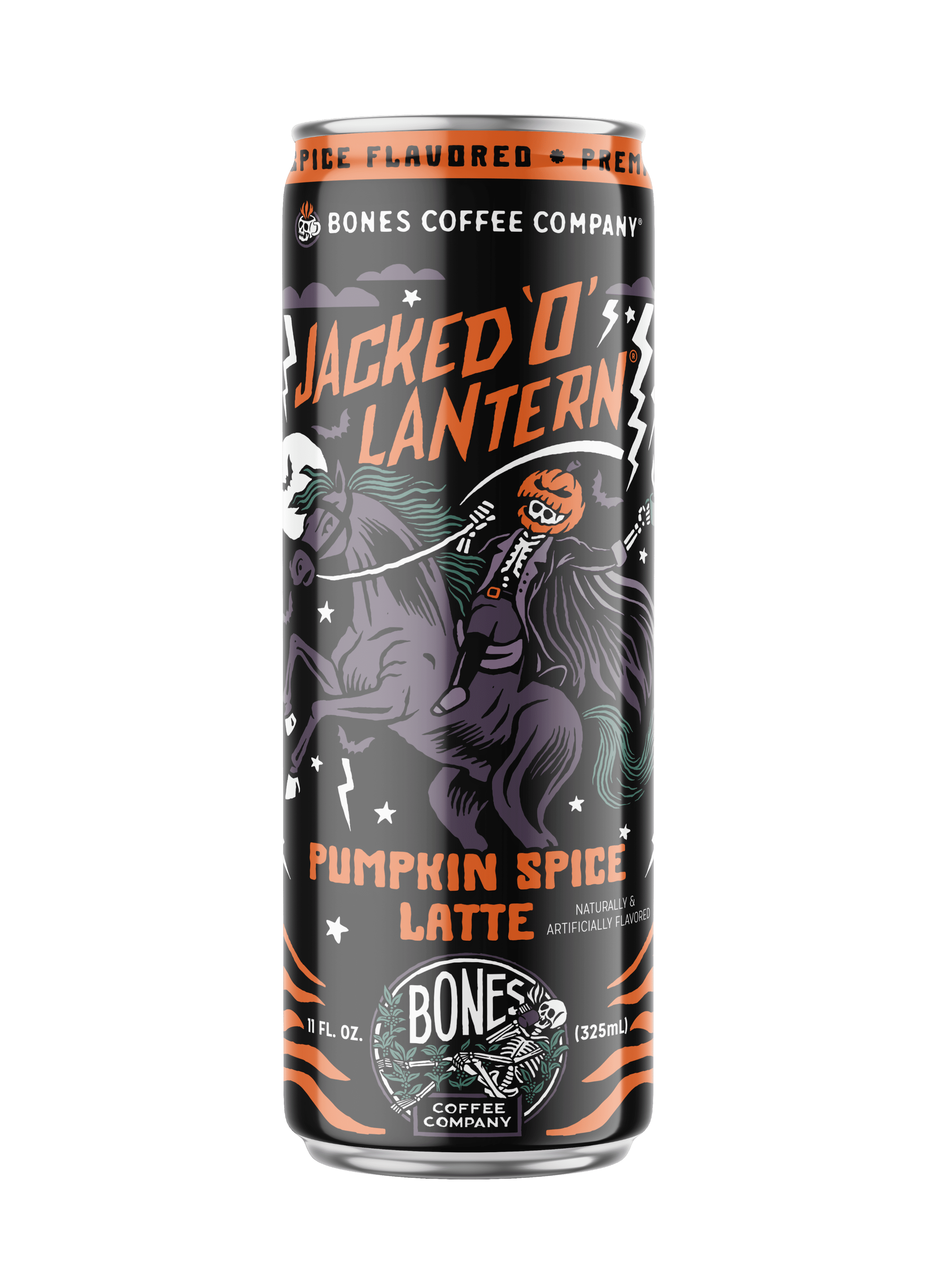Bones Coffee Company Ready to Drink Cold Brew Can, Pumpkin Spice Flavor ...