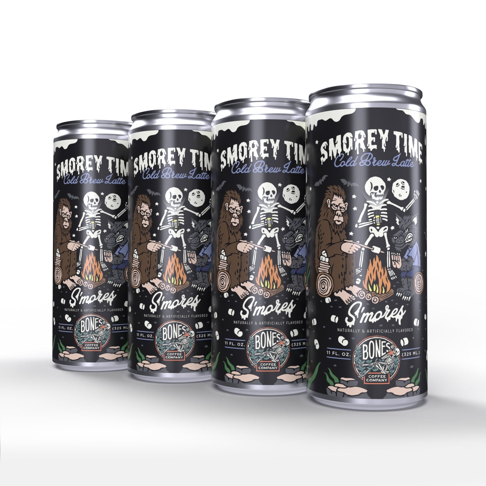 Bones Coffee Company Ready to Drink Cold Brew Coffee Can, S'morey Time ...