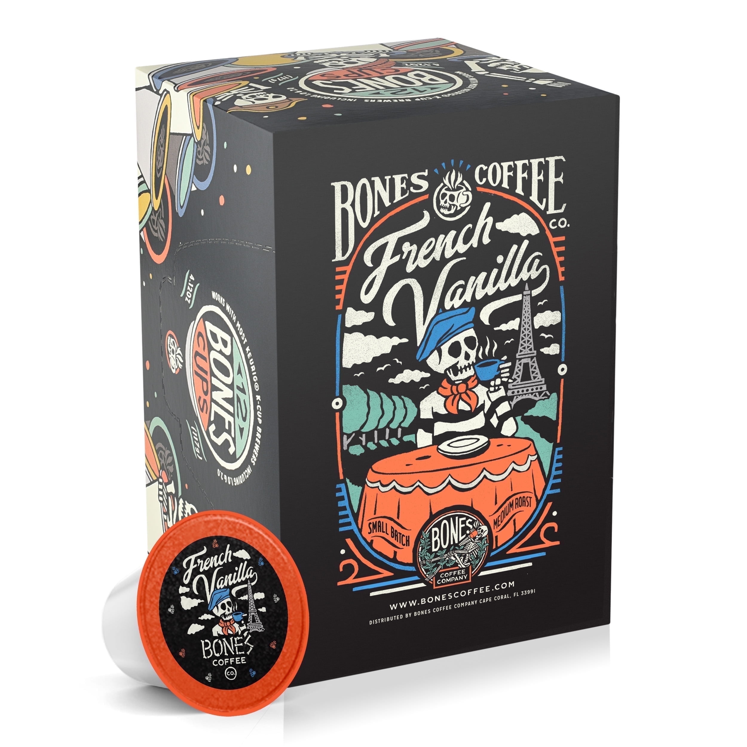 Bones Coffee Medium Roast Bnes Cups | 12 ct. Single Serve French ...
