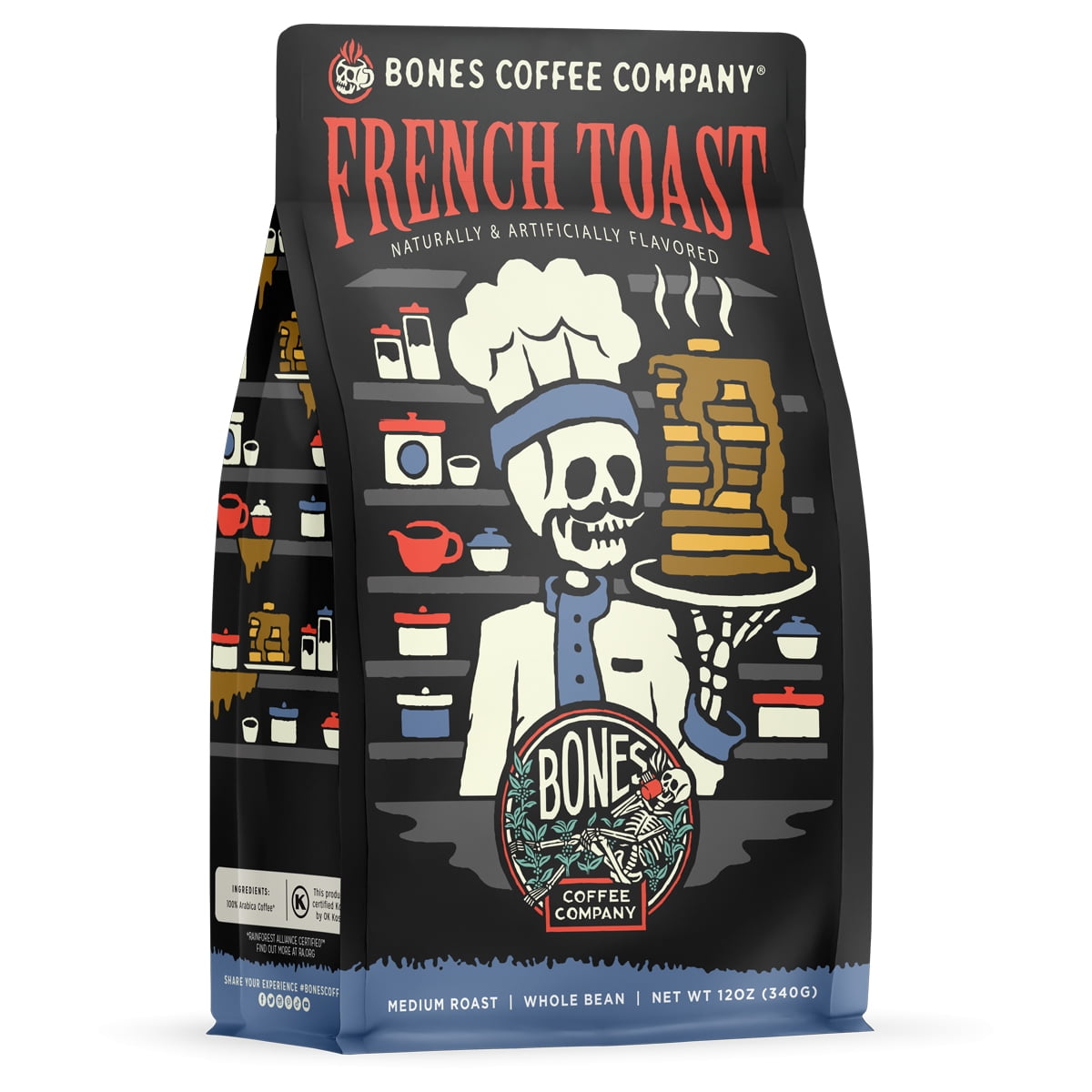 Bones Coffee Medium Roast Ground Coffee | 4 oz Favorite Flavors Sample Pack Flavored Coffee ...
