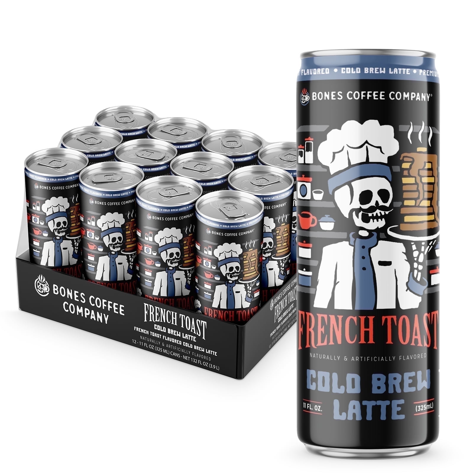 Bones Coffee Ready to Drink Cold Brew, 11 Fl Oz French Toast Flavor, 12 Pack - Walmart.com