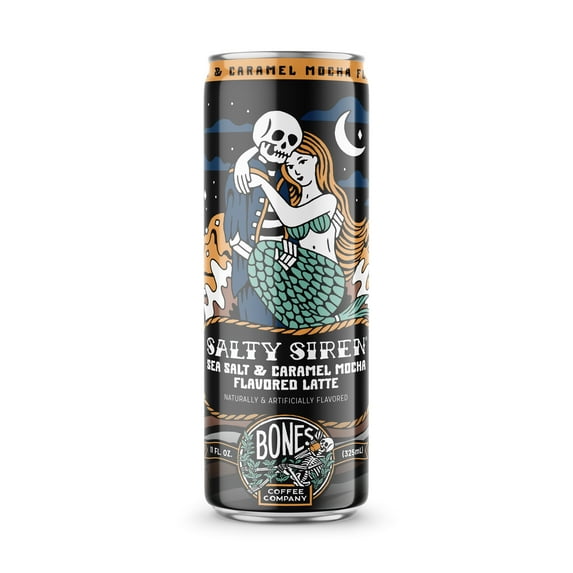 Ready to Drink Latte Bones Coffee, Salty Siren Flavored Latte, 11 Fluid Ounce Can - Walmart.com