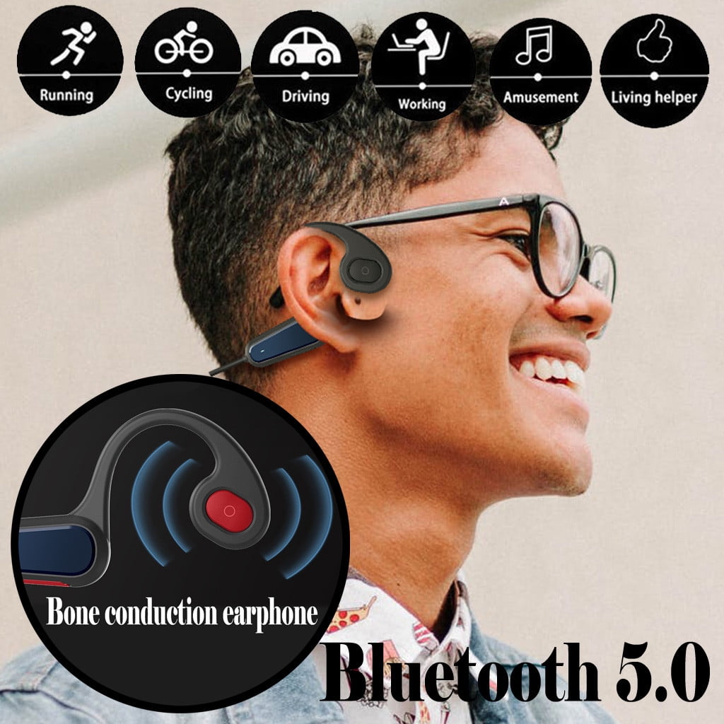 Bones Conduction Bluetooth Headphones - 6.06" Wireless Sport Earphone ...