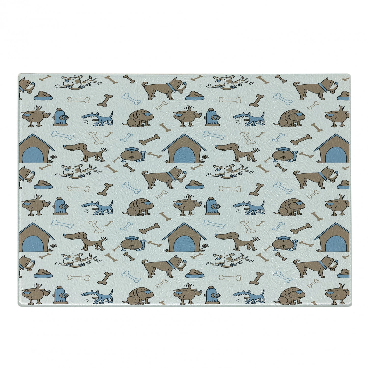 Bones Cutting Board, Cartoon Style Dog Related Elements Friendly ...