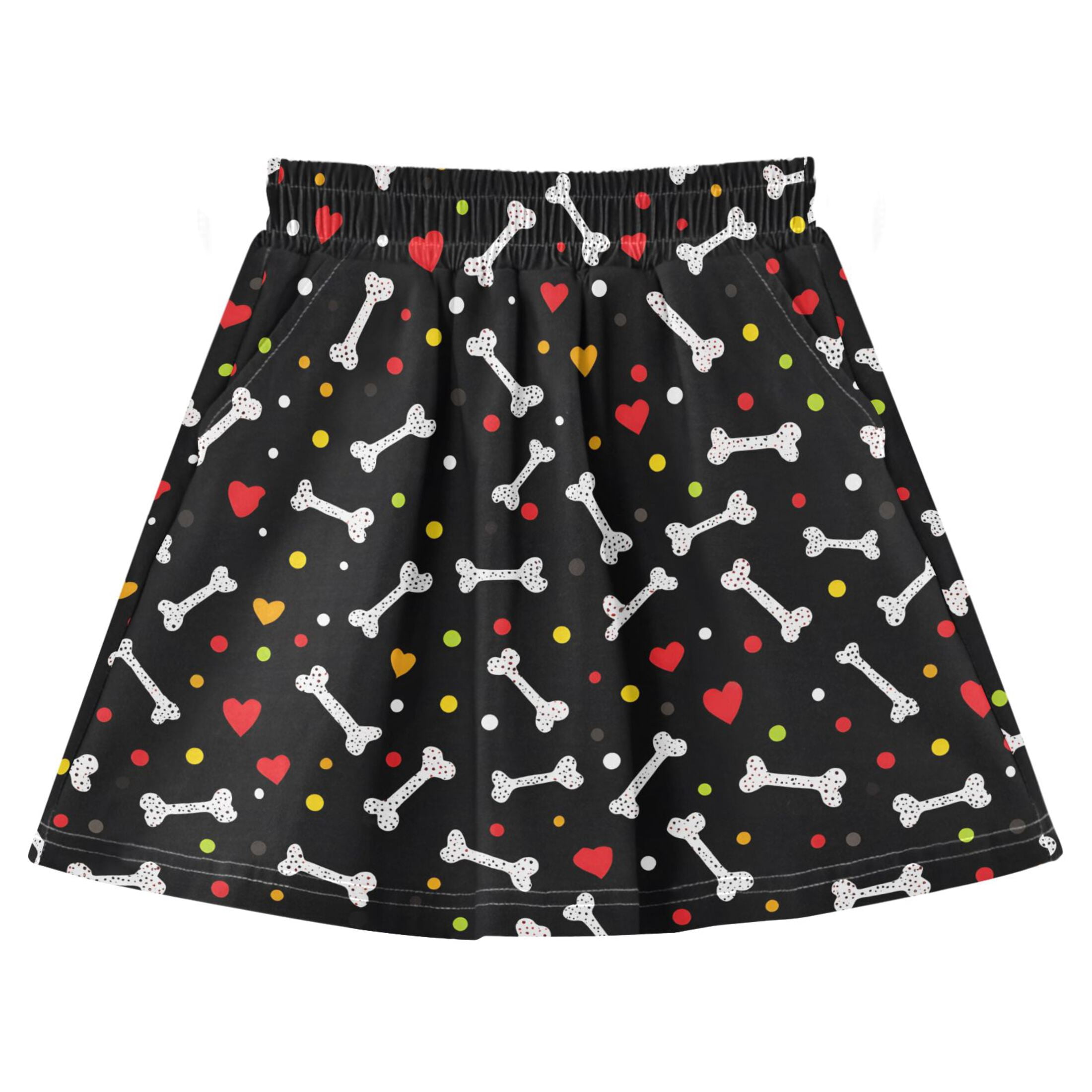 Bones Hearts Athletic Skirt with Pockets and Built-in Shorts for 3-8Y ...