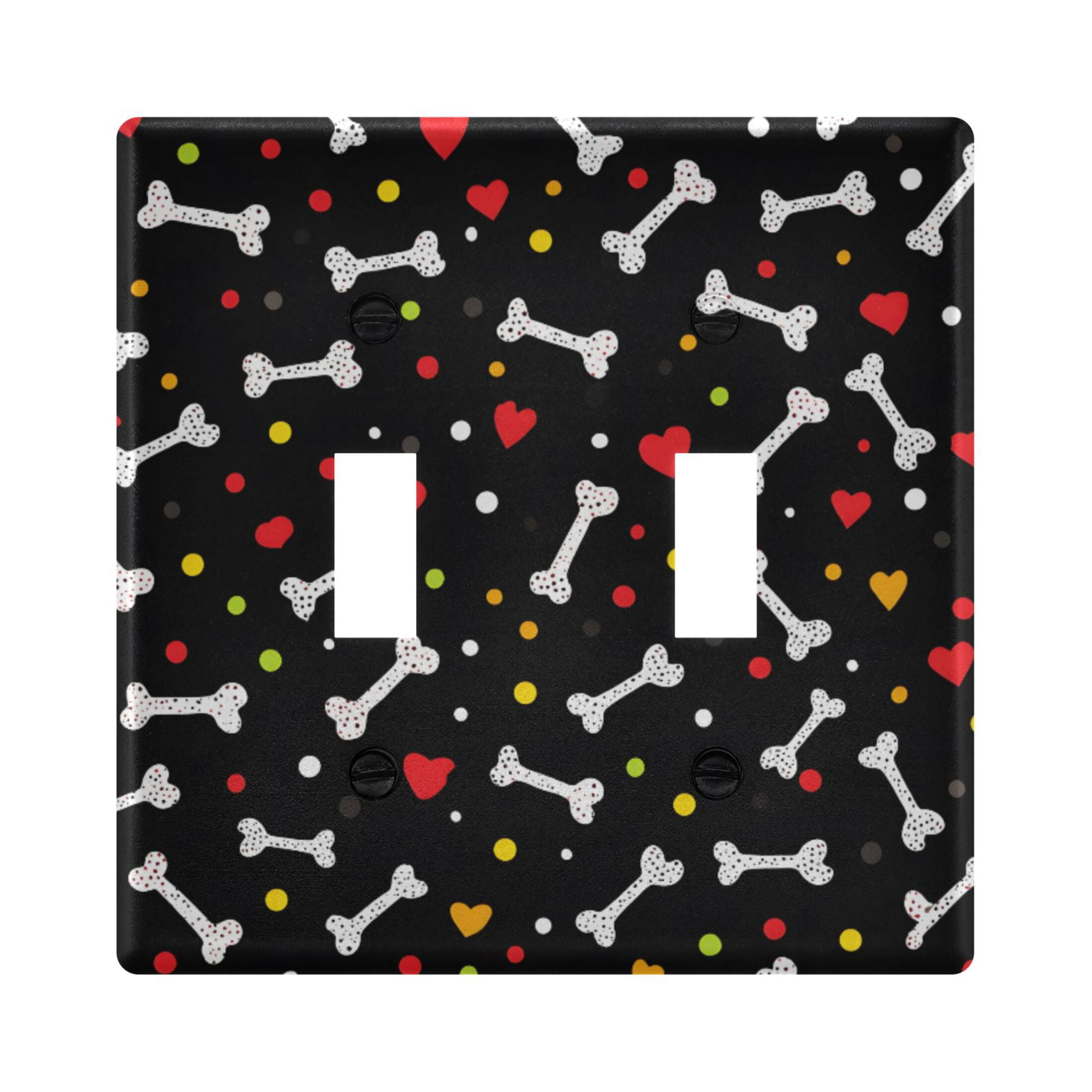 Bones Hearts Dots Valentine Light Switch Cover Electrical Outlet Cover ...