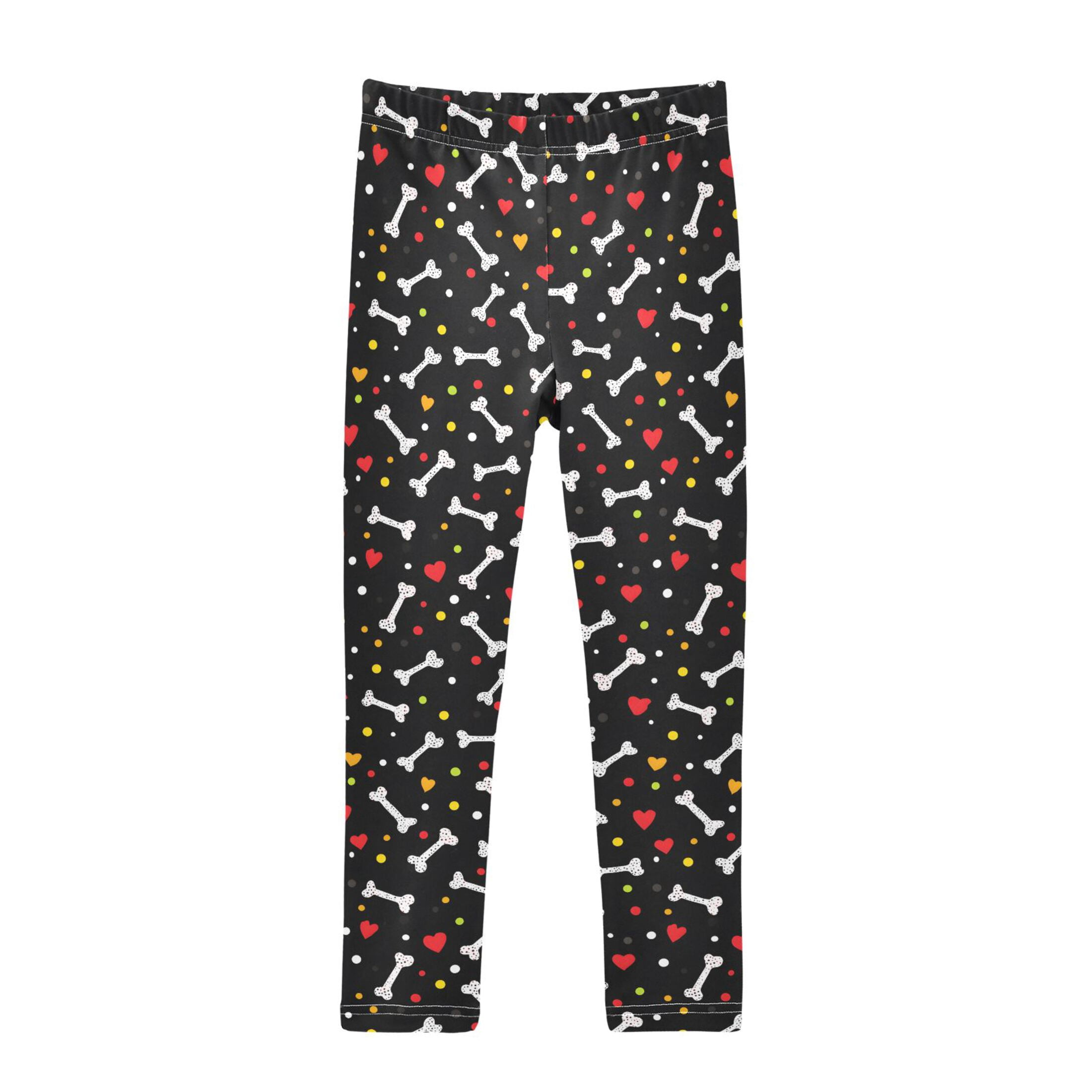 Bones Hearts Printed Leggings Yoga Pants for in 4t to 10t - Walmart.com