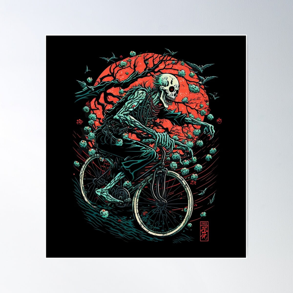 Bones On Wheels Skeleton'S Joyride Adventure Poster Wall Art, Modern ...