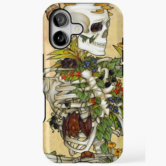Bones and Botany Gothic Nature Fusion Design for iPhone 17 through 11 ...