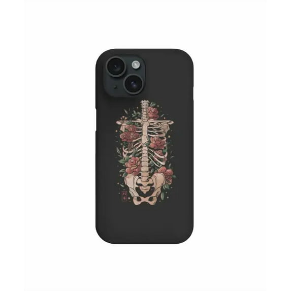 Bones and Flowers Skeleton Head Colors Gift Phone Case for iPhone 16 15 ...