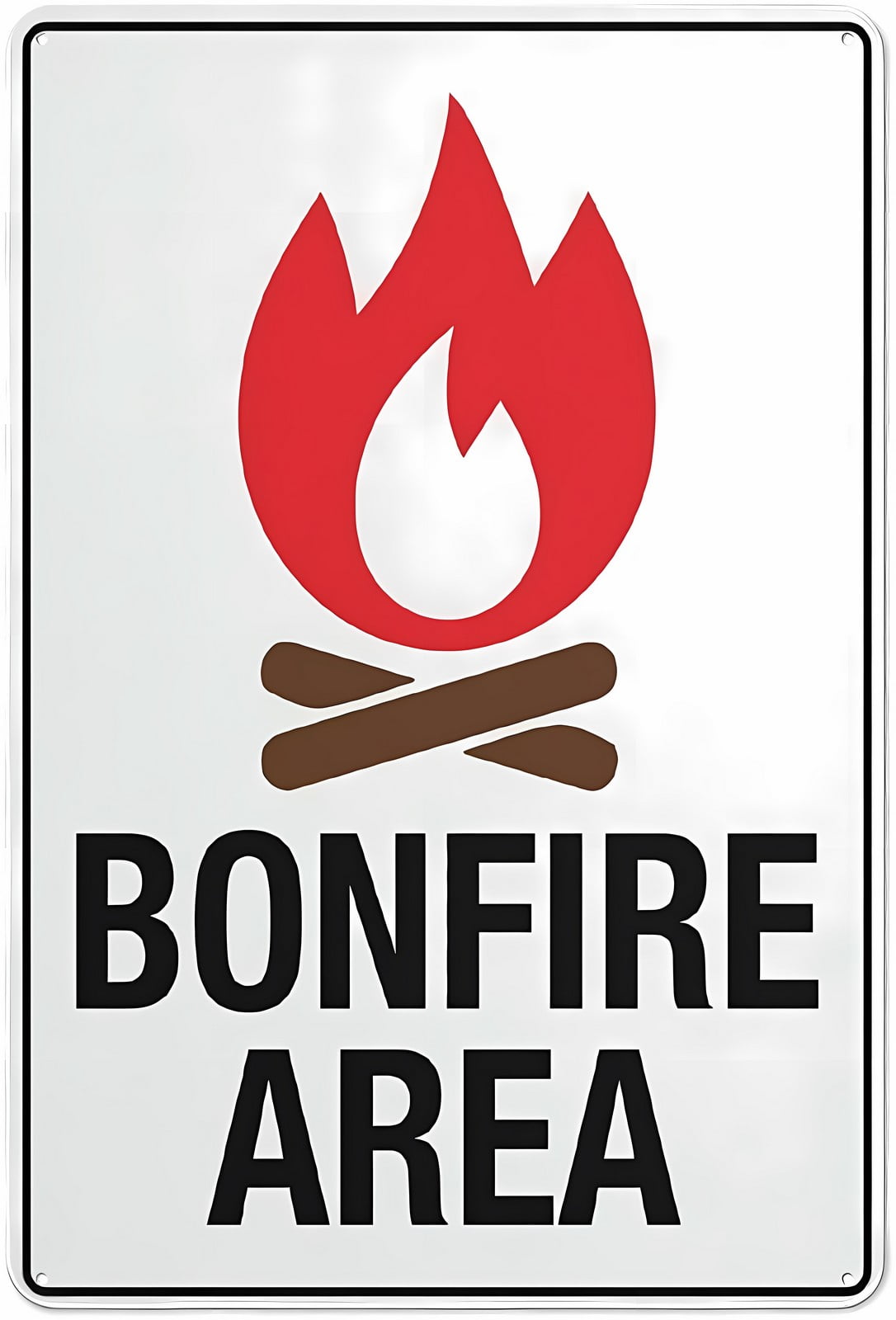 Bonfire Area Warning Sticker 12 x 8 Inches - Security Sign, Outdoor ...