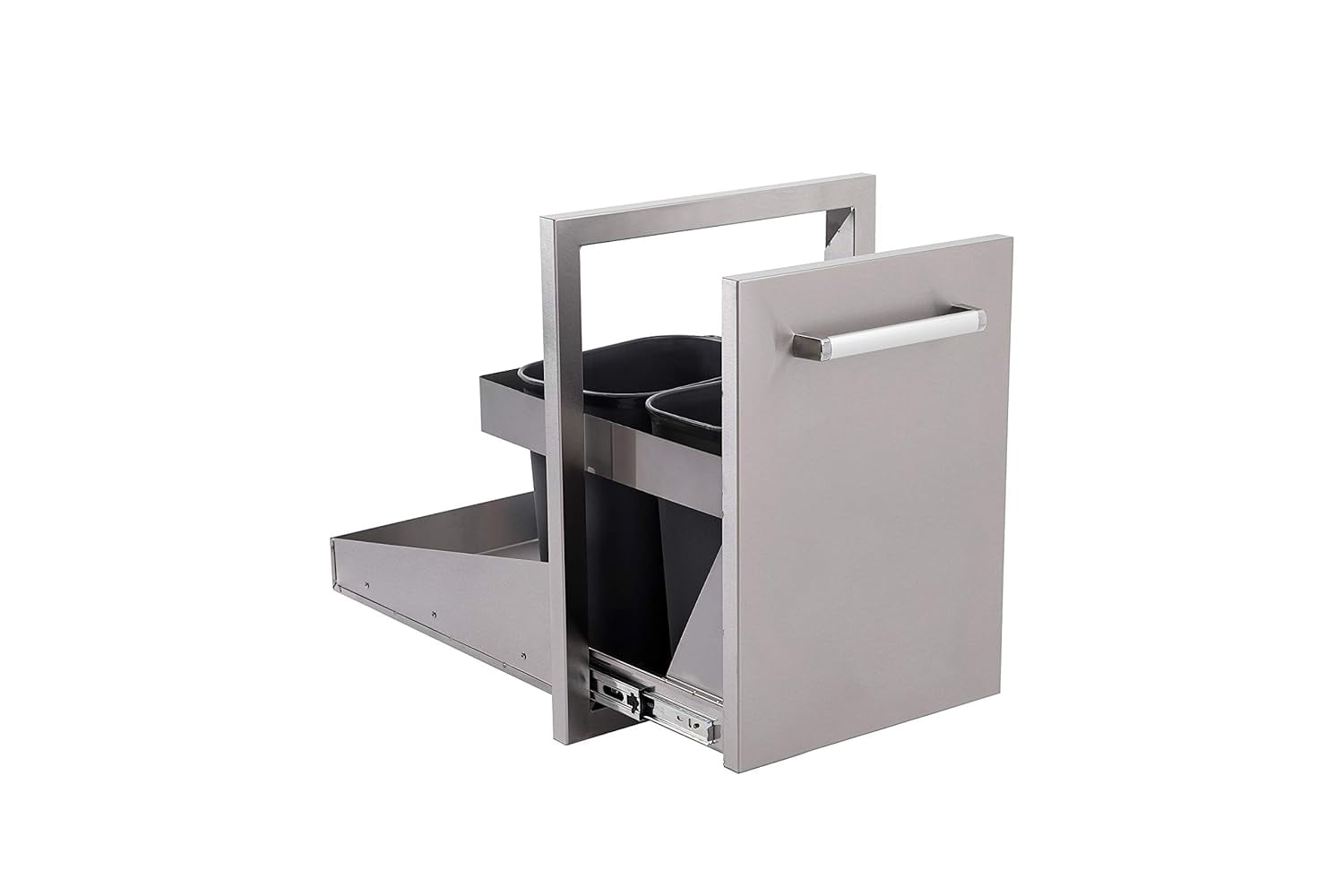 Bonfire Built-in Outdoor Kitchen Trash Drawer with 2 Cans for BBQ ...