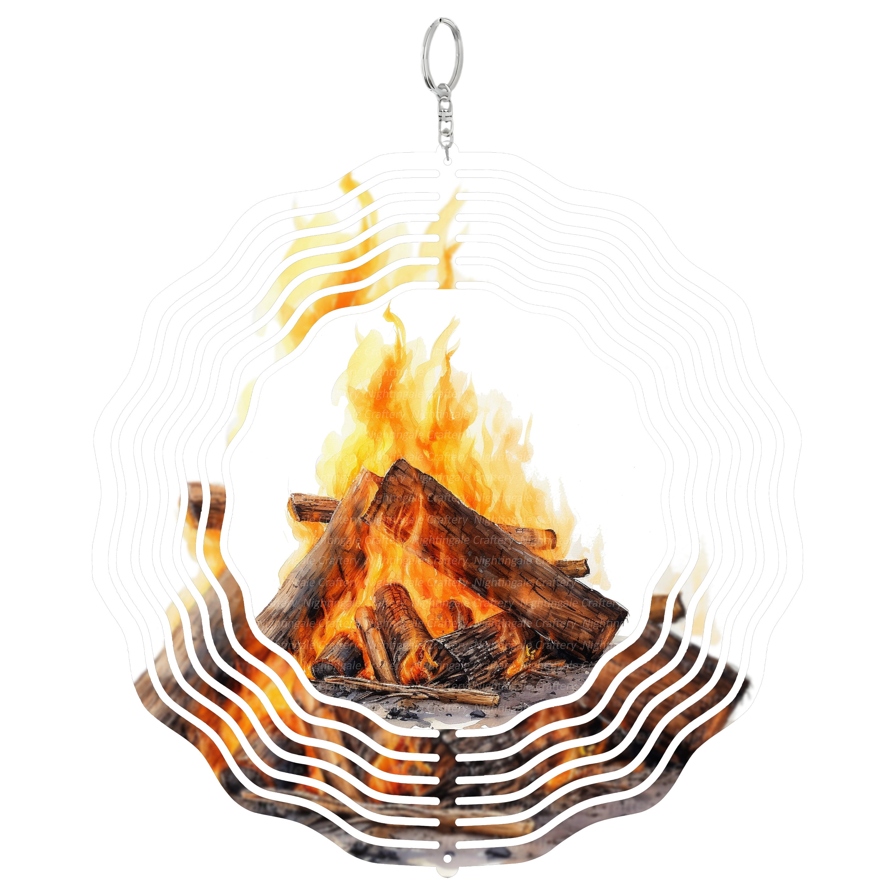 Bonfire Campfire Night 3D Wind Spinner Stainless Steel Kinetic Art ...