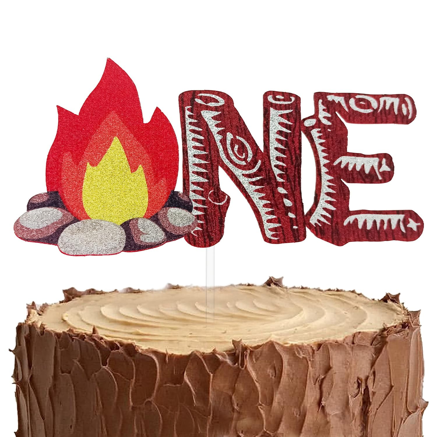 Bonfire One Cake Topper, One Happy Camper H2FSDParty Decoration ...