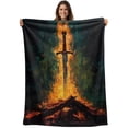 Bonfire Sword Blanket Soft Cozy Warm Twin Blanket for Bed, Plush Fuzzy ...