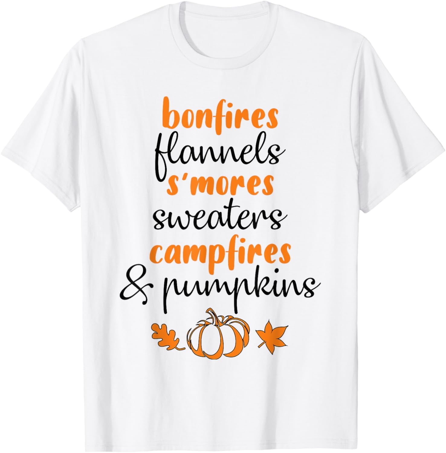 Bonfires Flannels S'mores Sweaters Campfires And Pumpkins T-Shirt ...