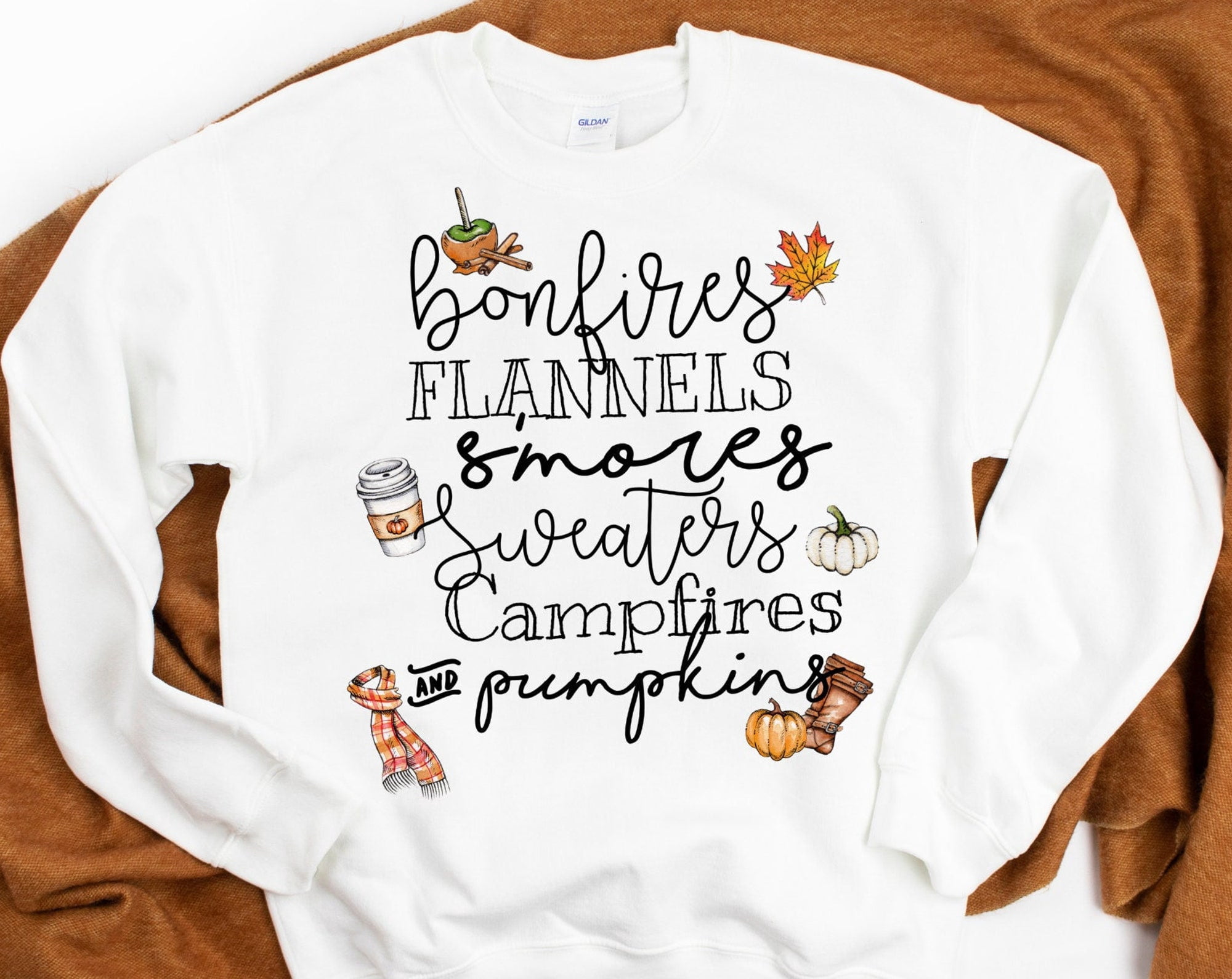 Bonfires Flannels Smores TShirt Cozy Fall TShirt - Walmart.com