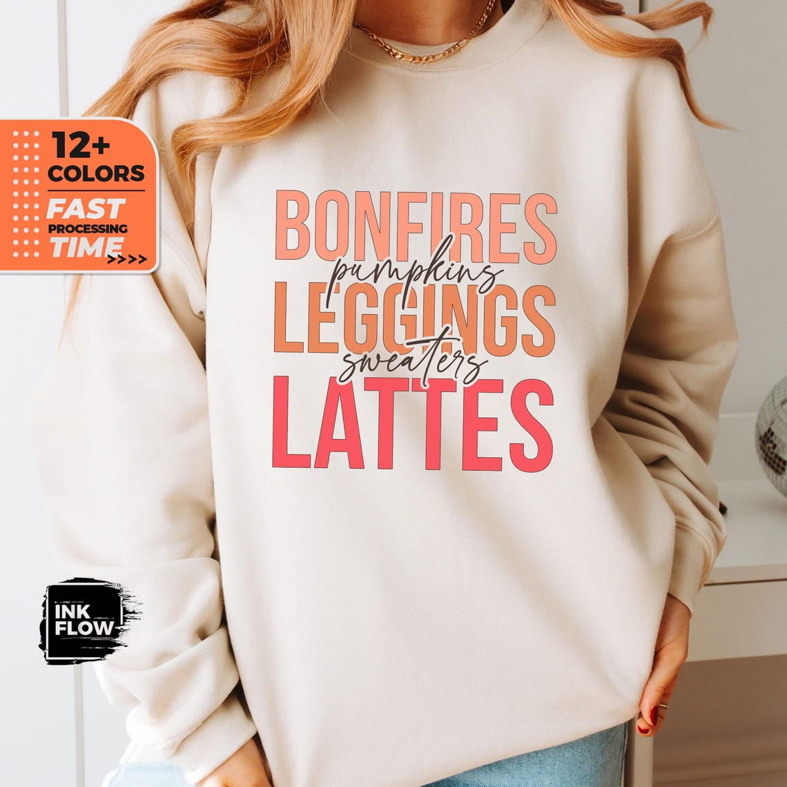 Bonfires Pumpkins Leggings Sweaters Lattes Sweatshirt, Fall Autumn ...