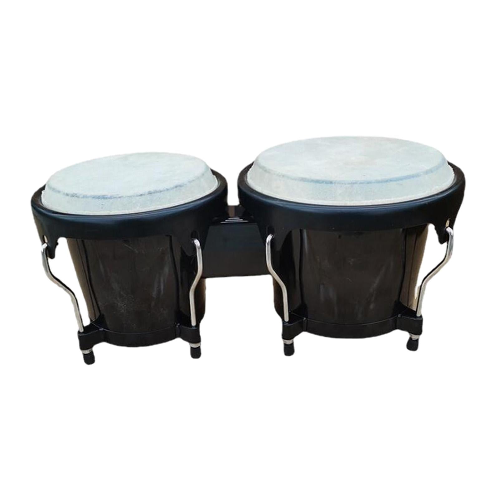 Bongo Drum Set African Hand Drum 6'' and 7'' Tunable Transparent Bongo Drums for Party Toy ...